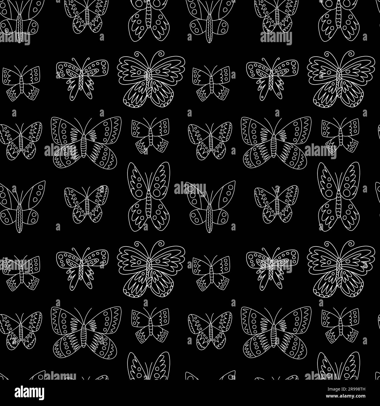 Seamless background butterflies beautiful Black and White Stock Photos ...