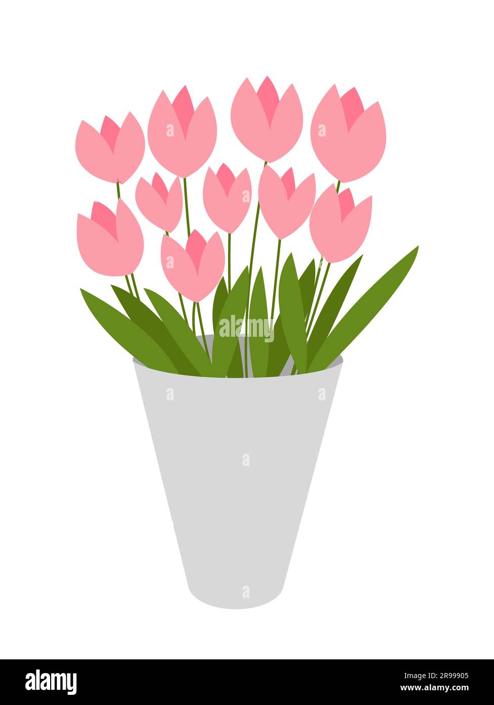 Tulips leaf in vase Stock Vector Images - Alamy