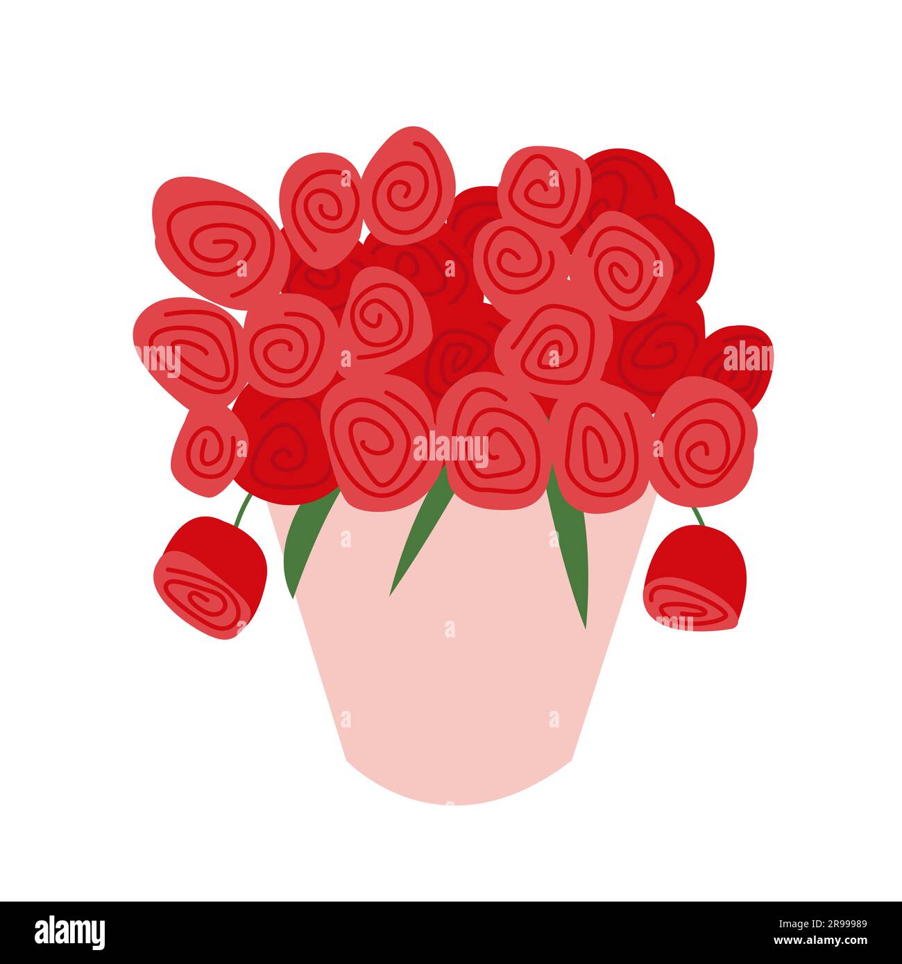 Bouquet of roses in vase Stock Vector Images - Alamy