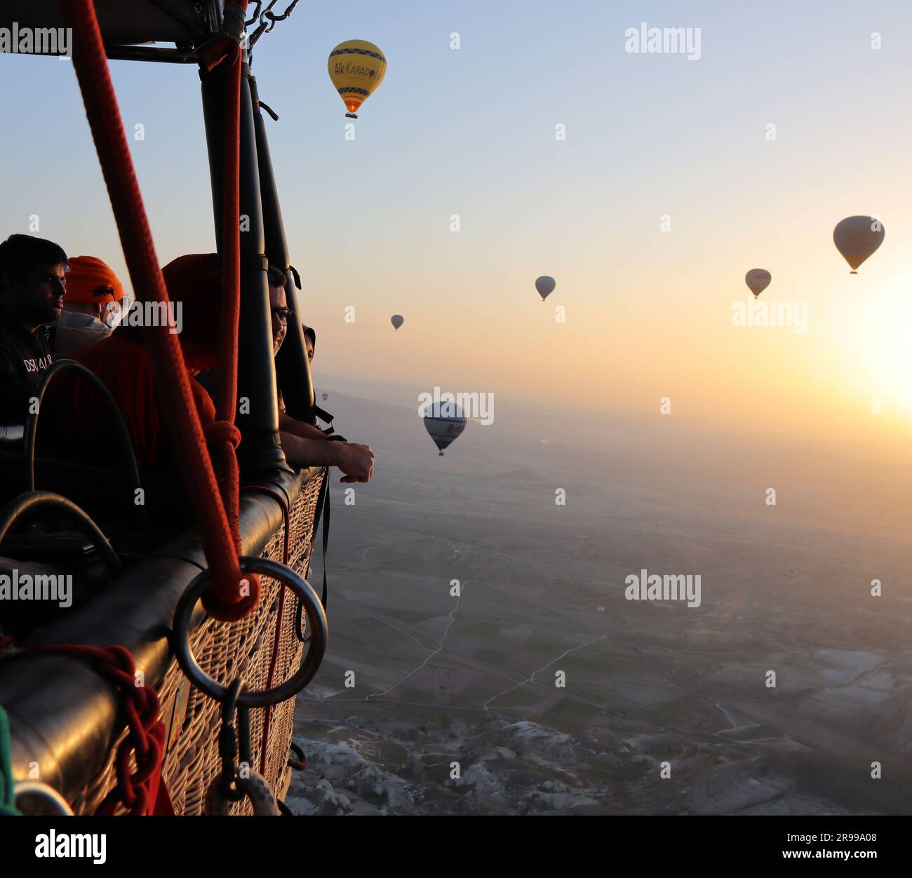 Hot air balloon ride, Cappadocia Turkey Stock Photo - Alamy