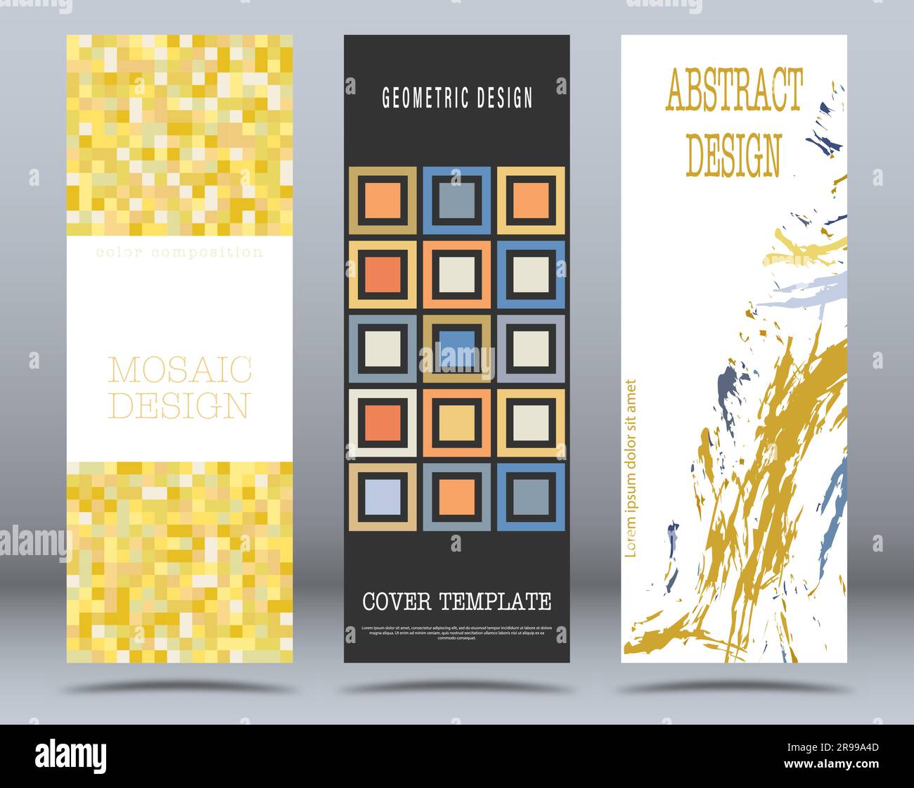 A set of designs of different styles. Template for background, cover ...