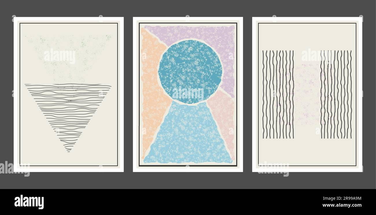 Set of backgrounds for interior design, poster and prints. Minimalistic ...