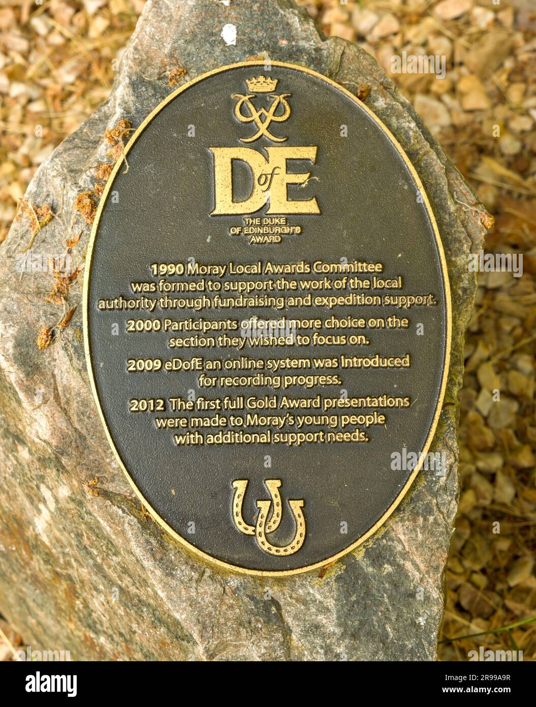 Famous Fochaberians Garden with standing stones with plaques of the ...