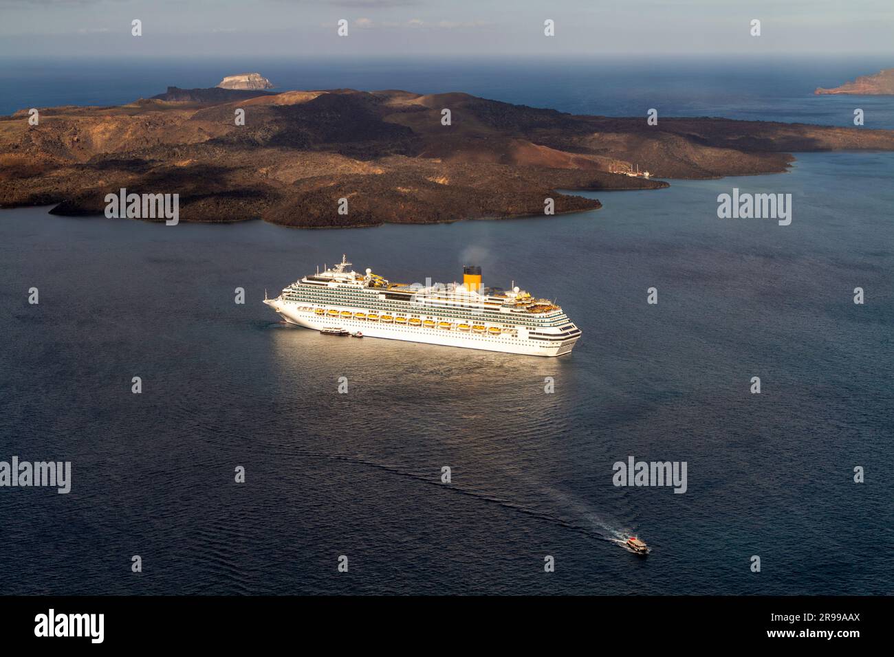 Dawn's delight, a captivating morning by the anchored cruise ship in ...