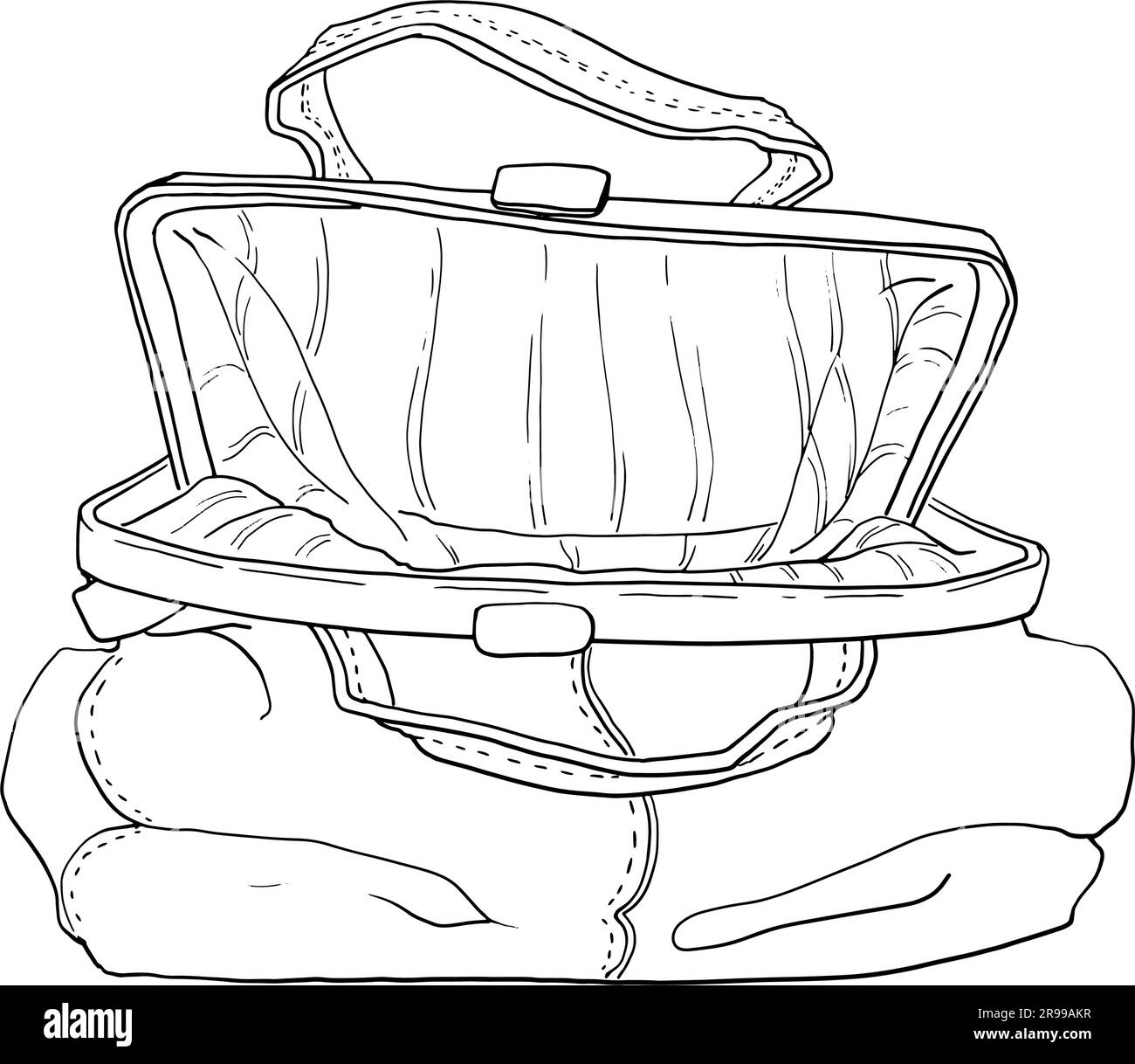 open bag vector illustration. For website design, postcards, typography ...