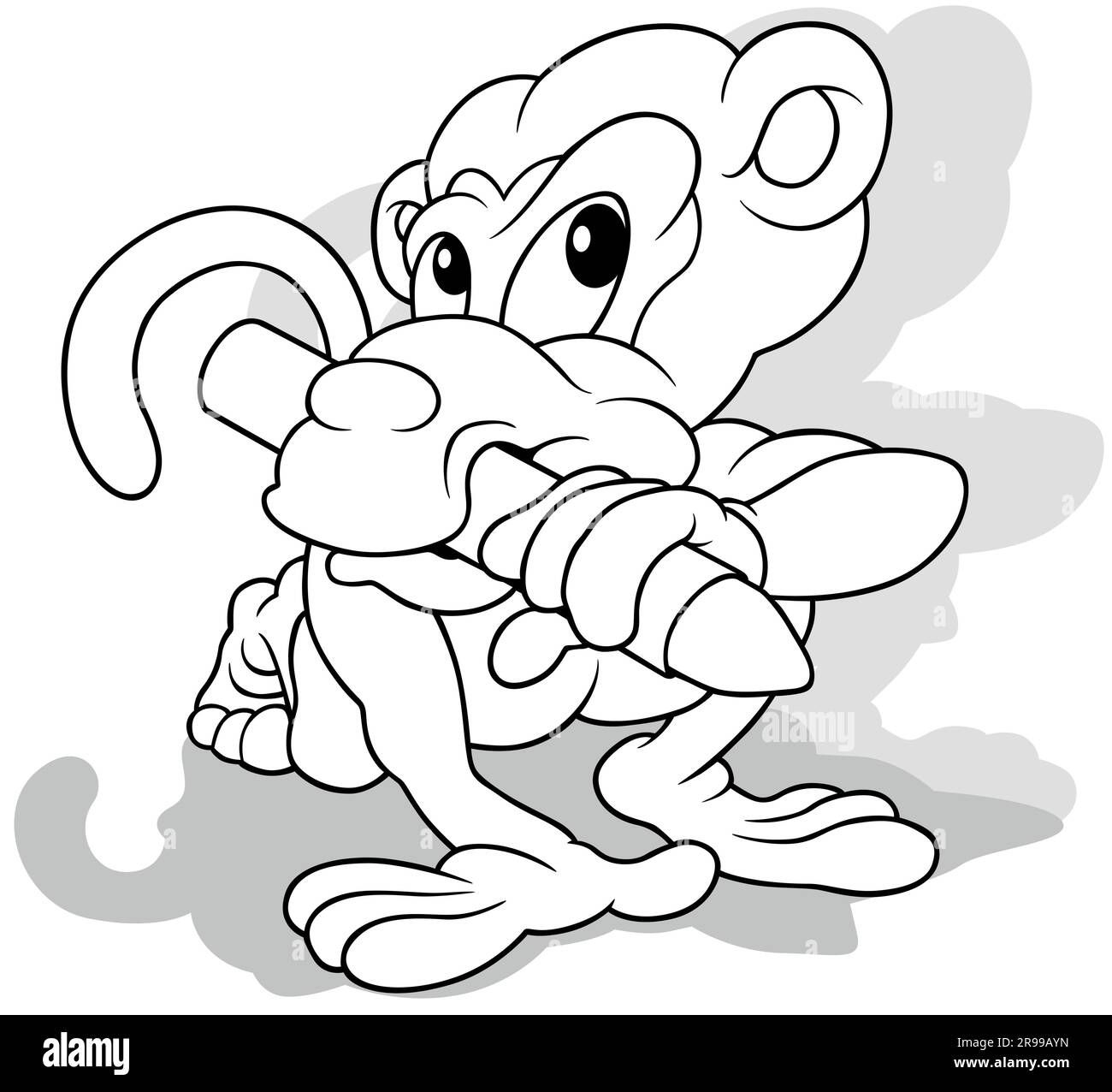 Drawing of a Monkey with a Wax Crayon Stock Vector Image & Art - Alamy