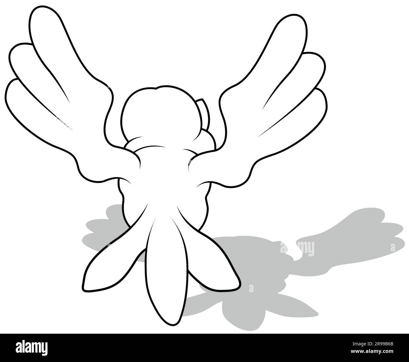 Drawing of a Flying Sparrow from Rear View Stock Vector Image & Art - Alamy