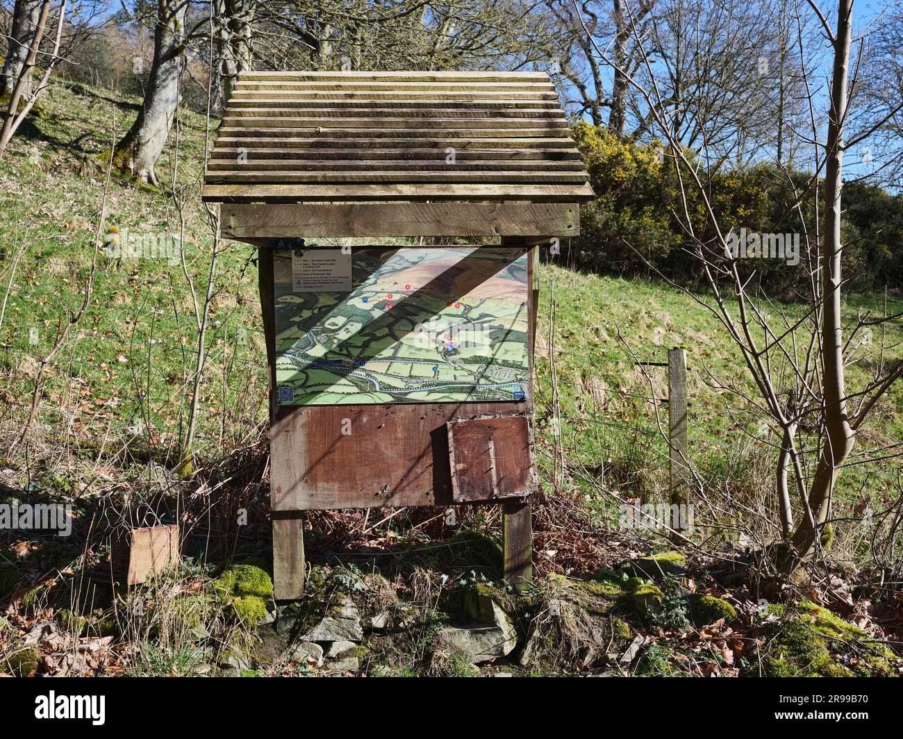 Map and directions at the Corby Linn car park on the Philiphaugh Estate ...