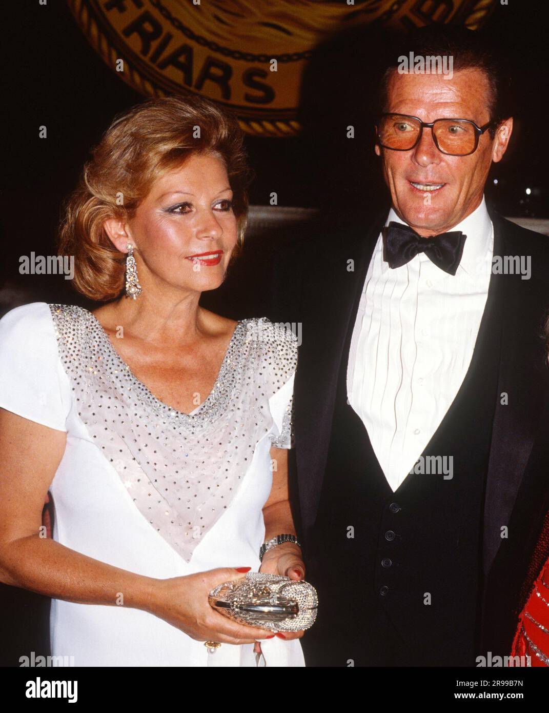 1989 Roger Moore Kristina wife John Barrett/PHOTOlink Stock Photo - Alamy