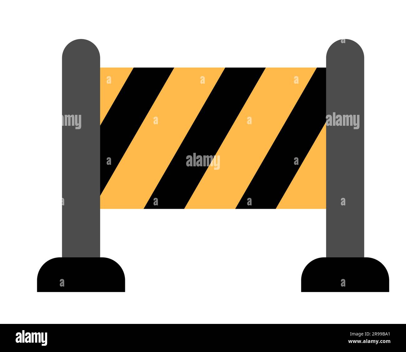 Vector construction site passage prohibiting sign. Yellow and black ...