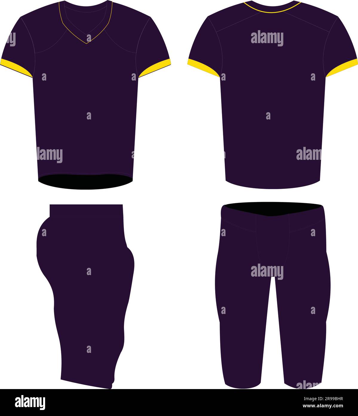 American Football Uniform Mock ups Templates front and back view fully ...