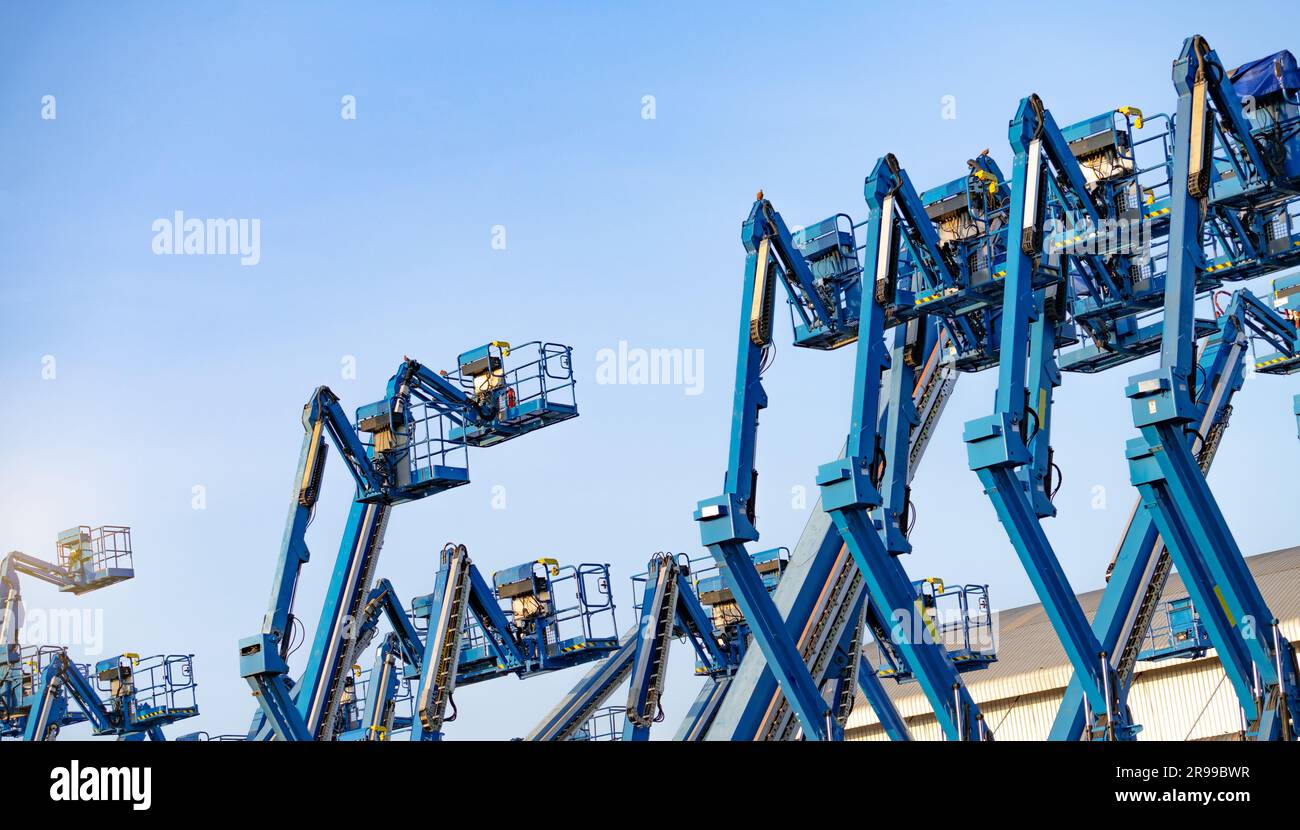 Articulated boom lift. Aerial platform lift. Telescopic boom lift ...