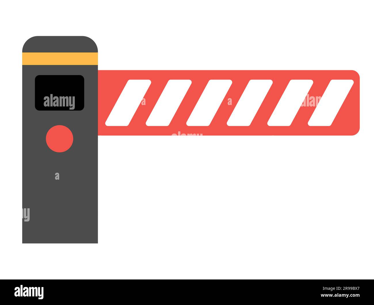 Vector railroad or construction works barrier. Railway gate icon. Rail ...