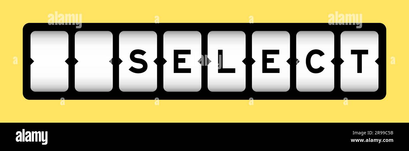 Black color in word select on slot banner with yellow color background ...