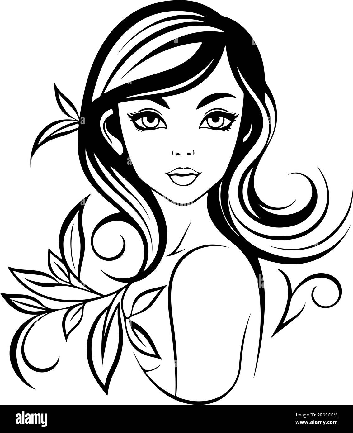 Vector illustration, a joyful young woman radiating happiness and ...
