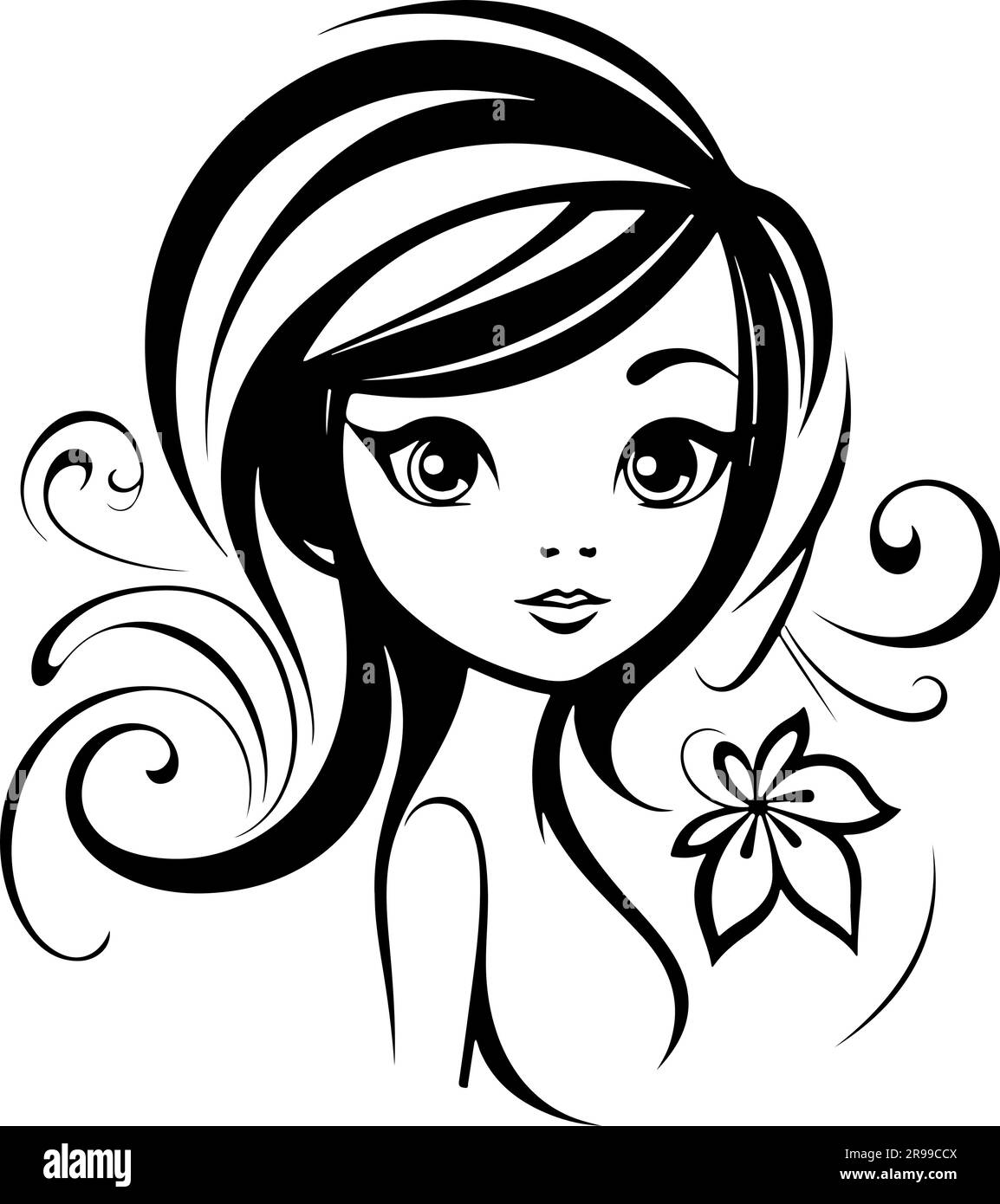 Vector illustration, a joyful young woman radiating happiness and ...