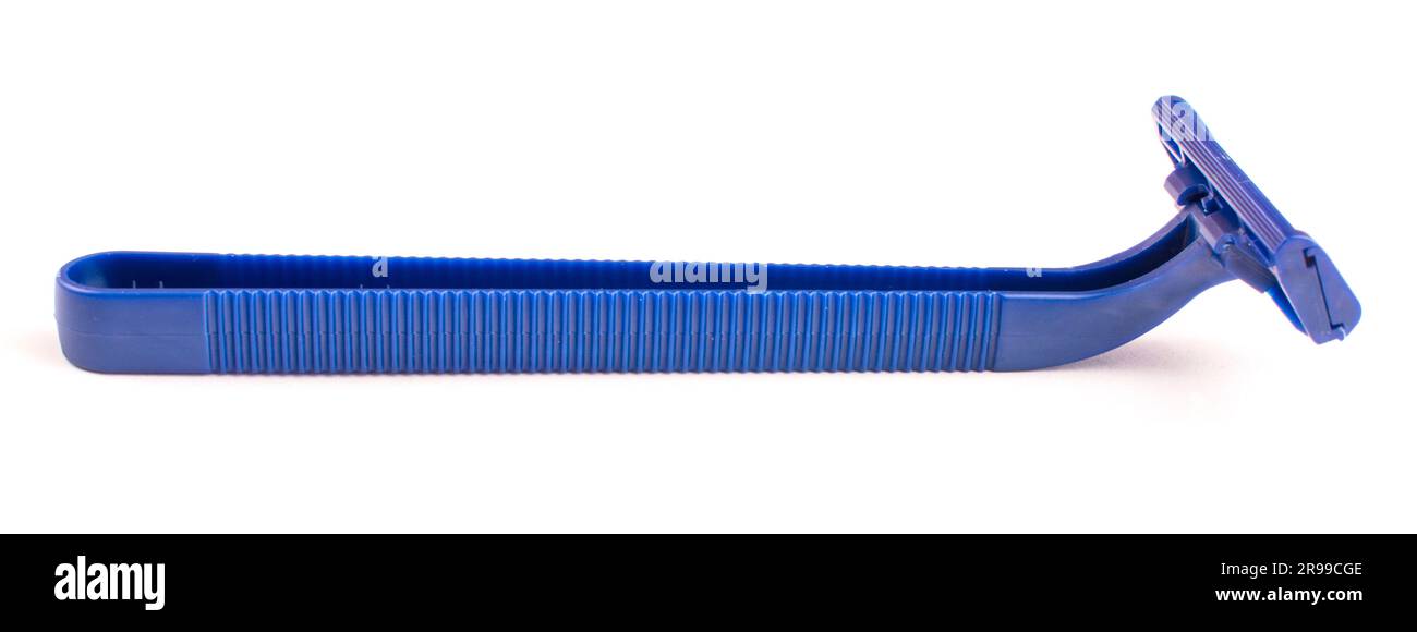 blue razor, machine tool, isolated on white background Stock Photo - Alamy