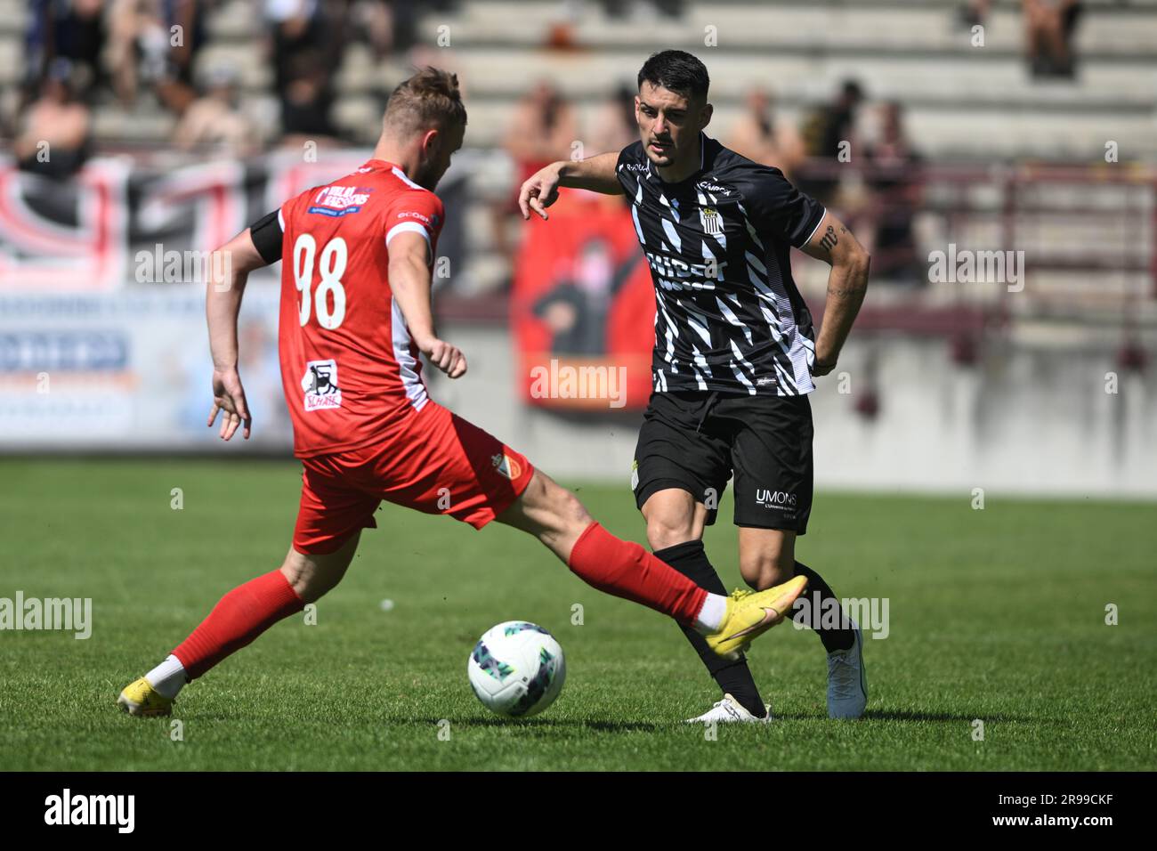 Mons, Belgium. 25th June, 2023. Mons' Nathan Durieux pictured in action ...