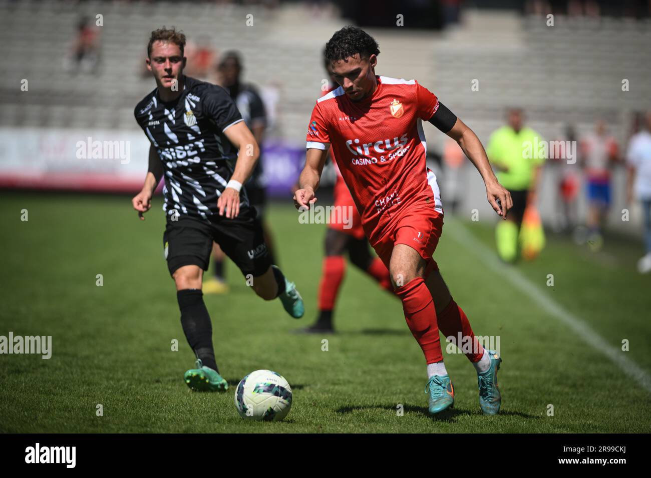 Mons, Belgium. 25th June, 2023. Mons' Lucas Lefranc pictured in action ...