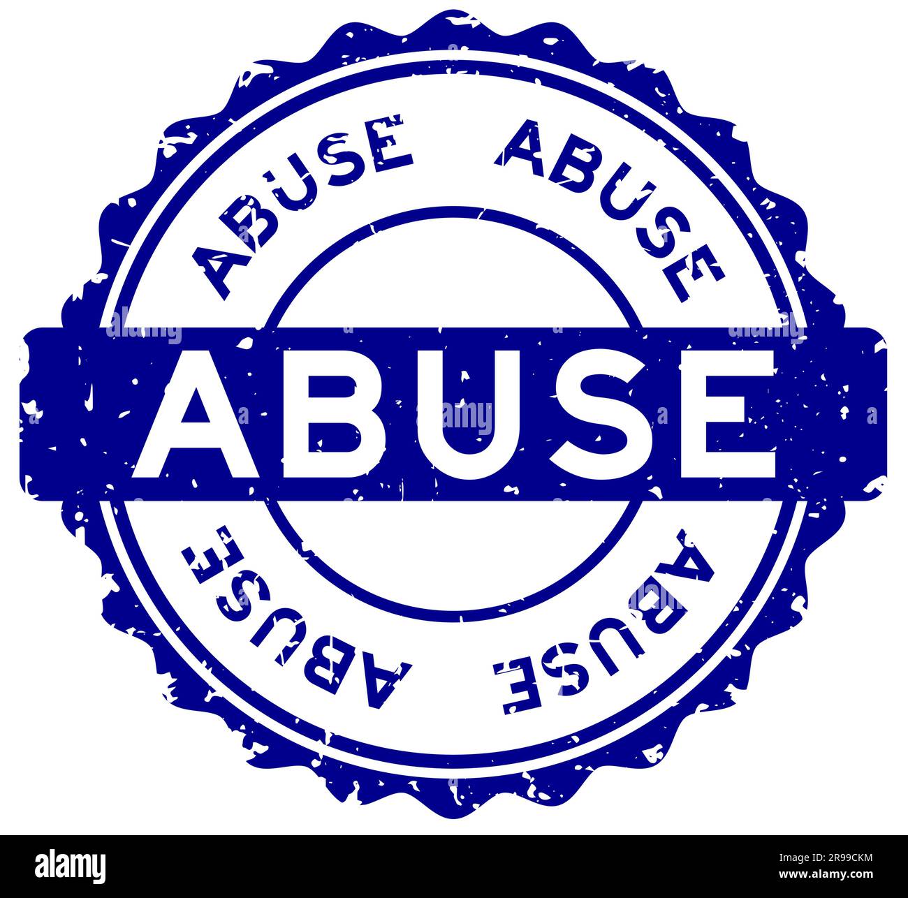 Grunge blue abuse word round rubber seal stamp on white background Stock Vector Image & Art - Alamy