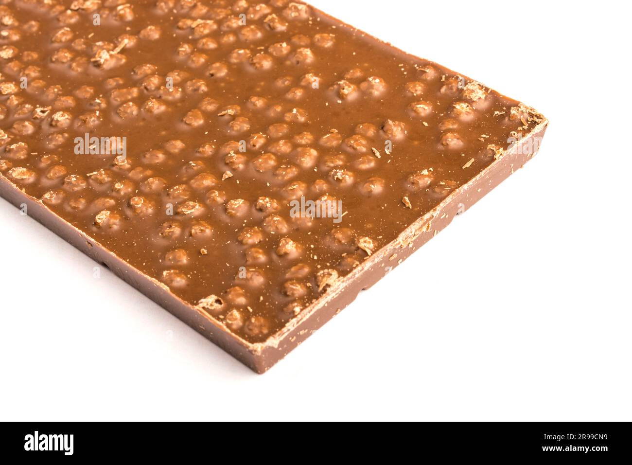 the back of a chocolate bar on a white background isolated Stock Photo ...