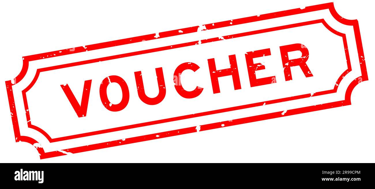 Grunge red voucher word rubber seal stamp on white background Stock ...