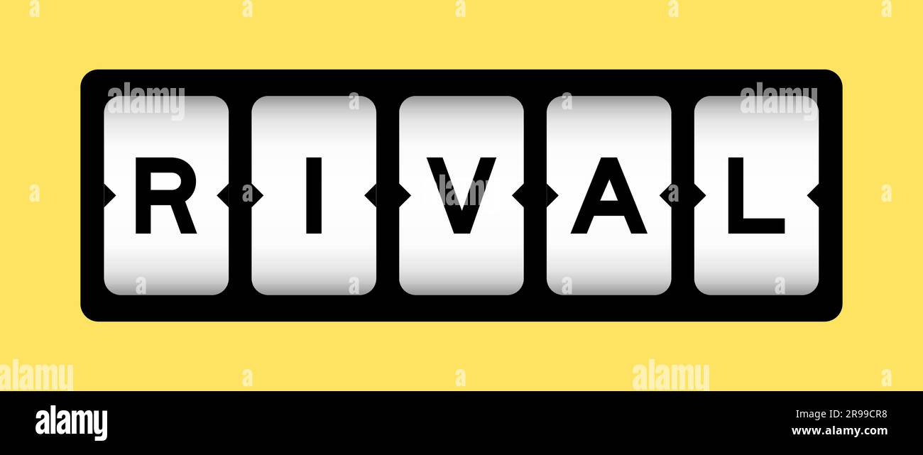 Black color in word rival on slot banner with yellow color background ...