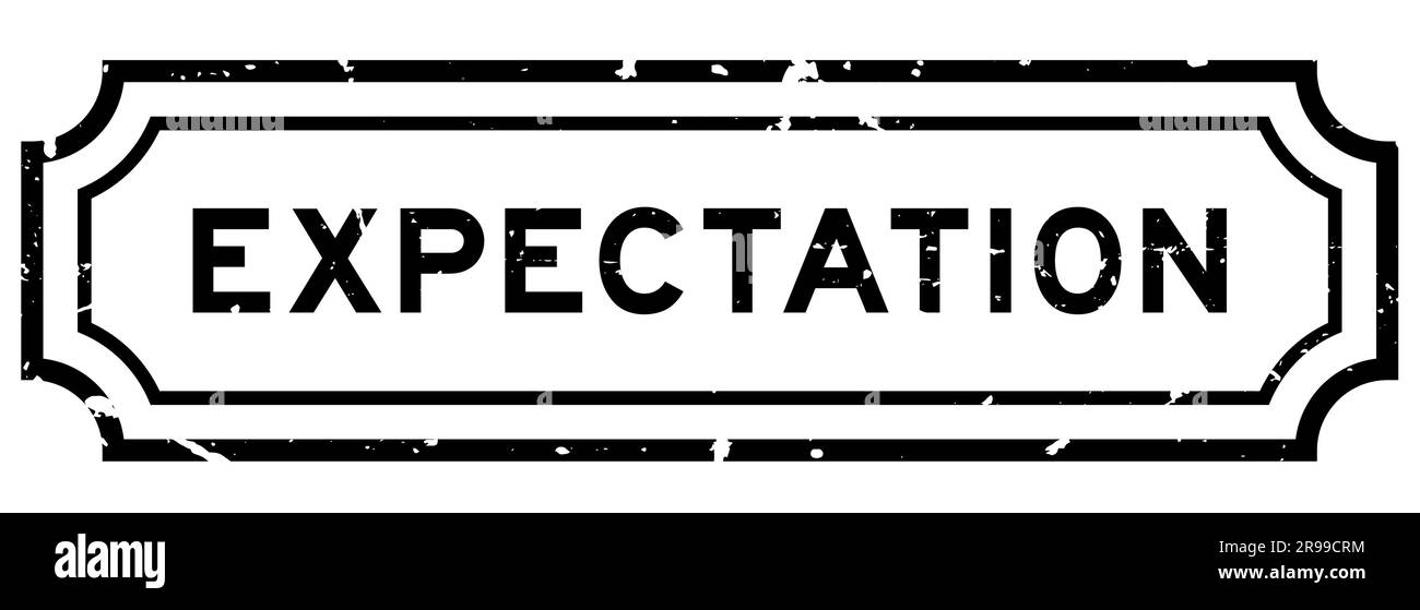 Grunge black expectation word rubber seal stamp on white background ...