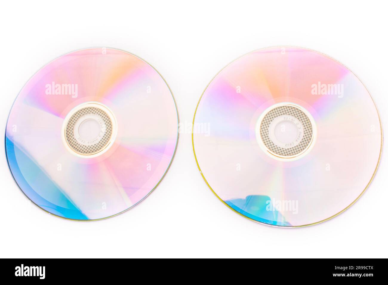 two discs SD, DVD on white background isolate Stock Photo - Alamy