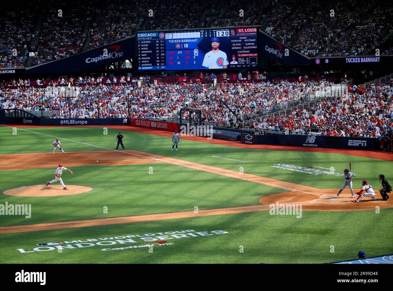 A general view of play during the MLB London Series match at the London ...