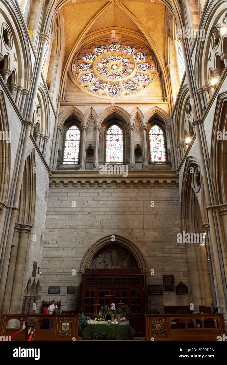 One of three Rose Windows in Truro Cathedral Stock Photo - Alamy