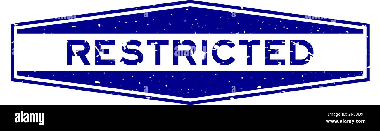 Grunge blue restricted word hexagon rubber seal stamp on white background Stock Vector Image ...