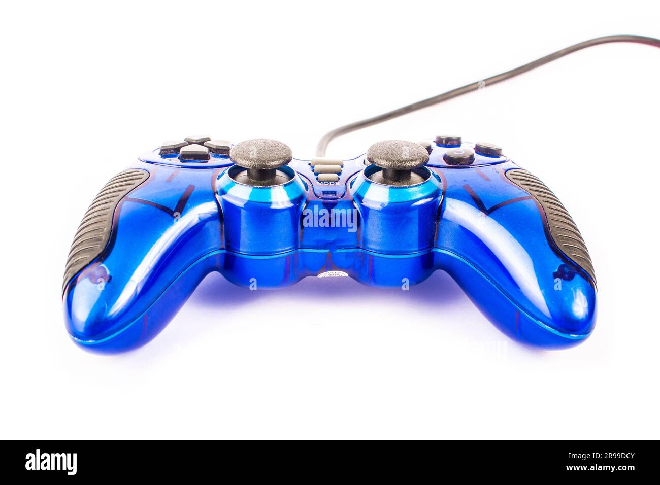 the isolated of the blue joystick for controller and play video game on ...