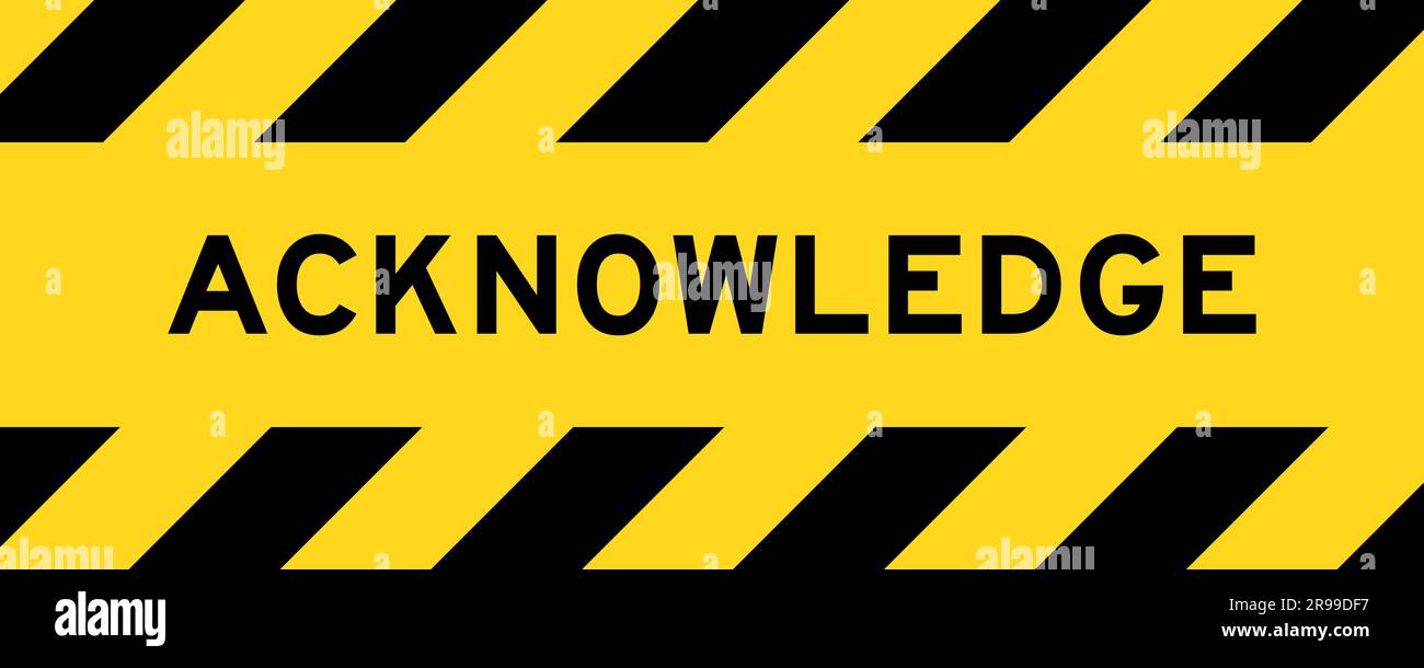 Yellow and black color with line striped label banner with word ...