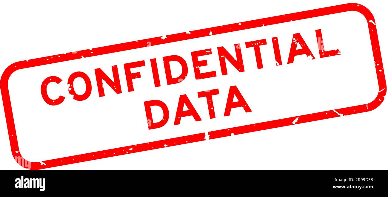 Grunge red confidential data word square rubber seal stamp on white background Stock Vector ...
