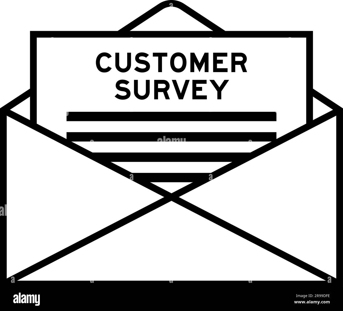 Envelope and letter sign with word customer survey as the headline ...