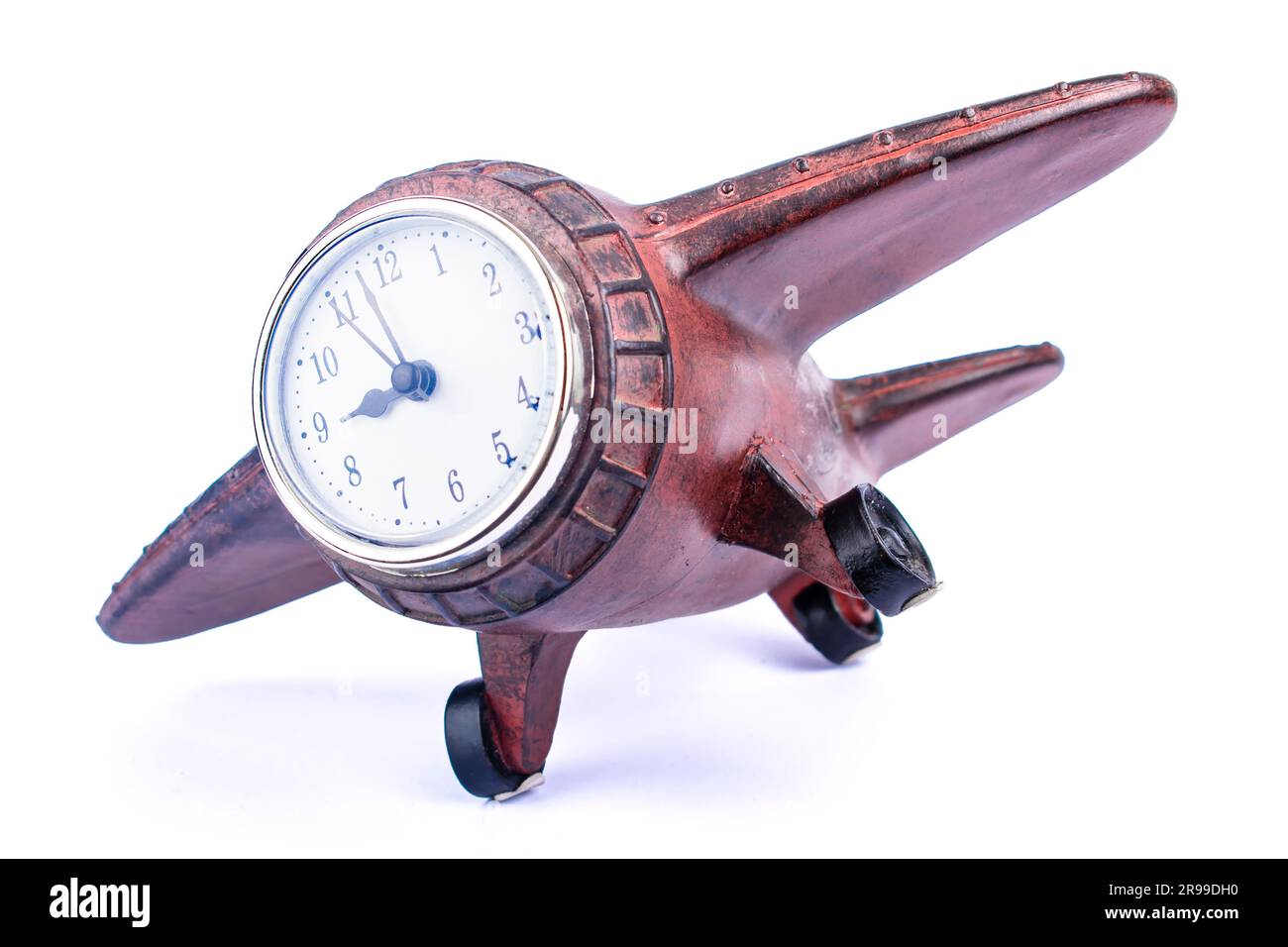 airplane wooden clock, travel ideas isolate on white background Stock ...