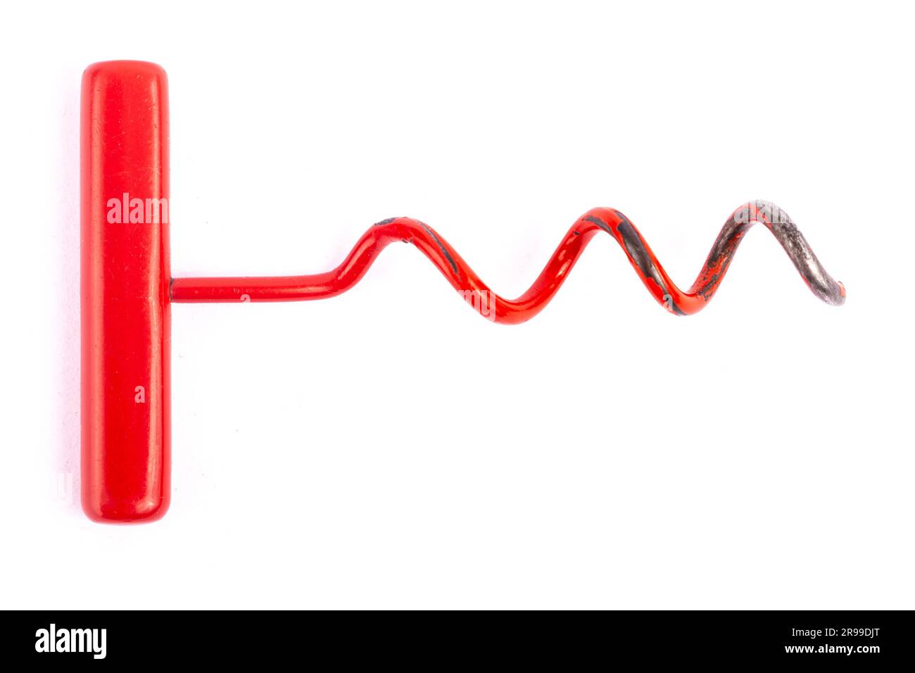 red corkscrew strewed old, isolated on white background Stock Photo - Alamy