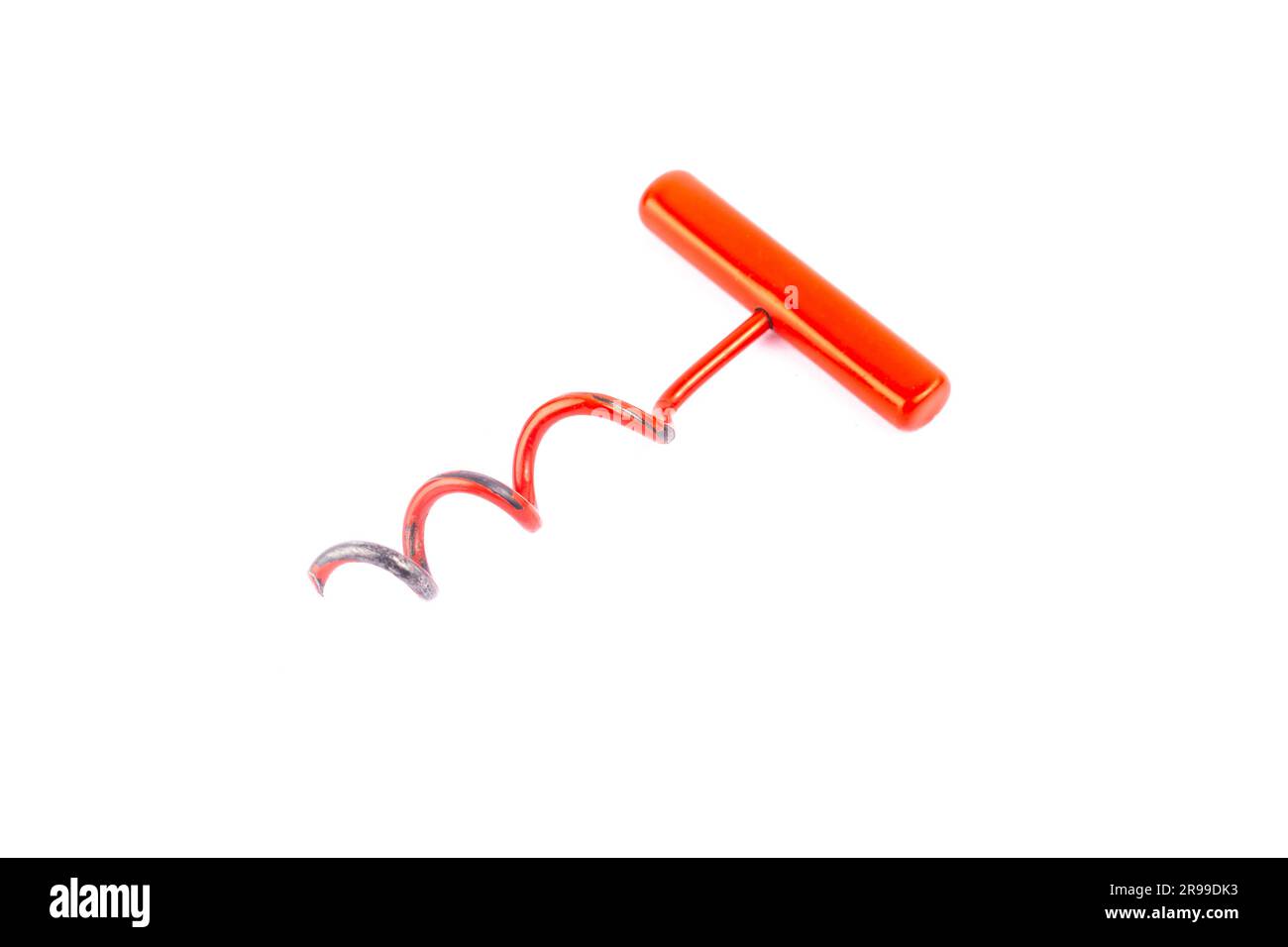 red corkscrew strewed old, isolated on white background Stock Photo - Alamy