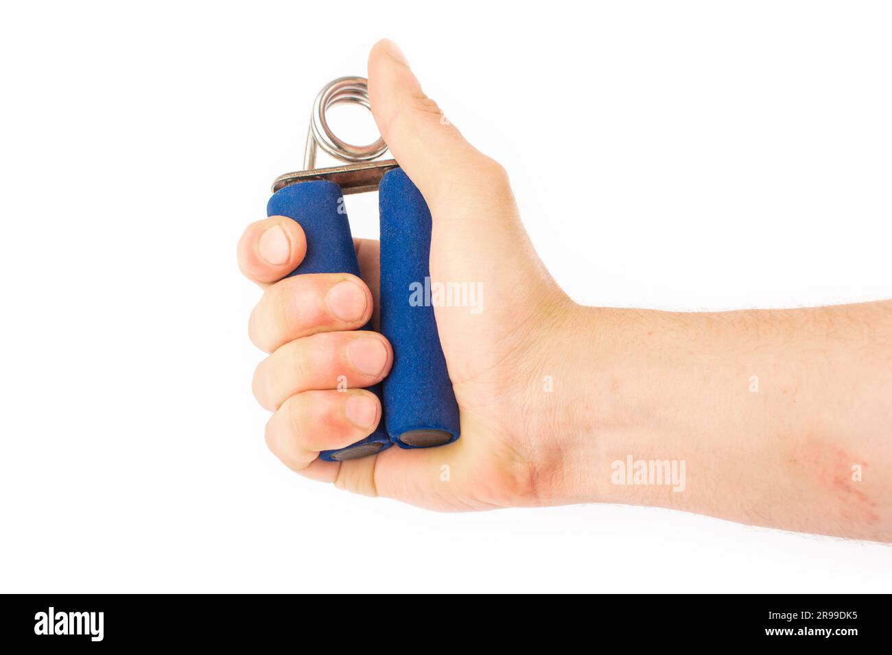 arm with hand expander isolated on white background Stock Photo - Alamy