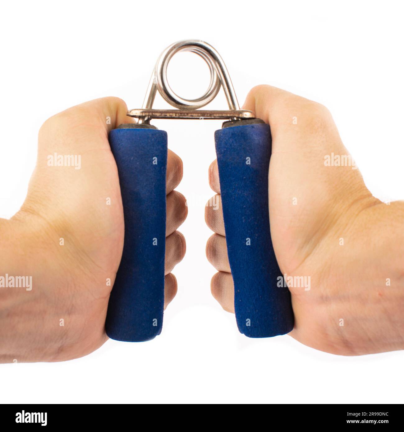 arm with hand expander isolated on white background Stock Photo - Alamy