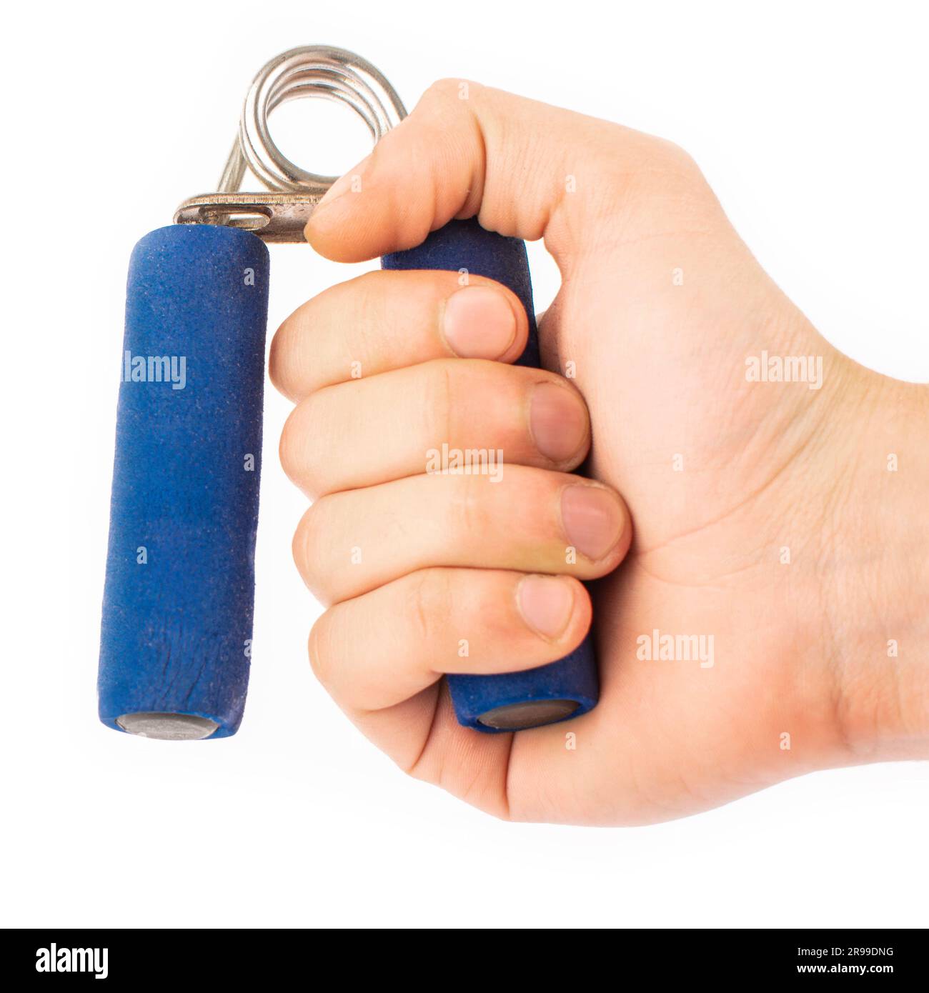 arm with hand expander isolated on white background Stock Photo - Alamy
