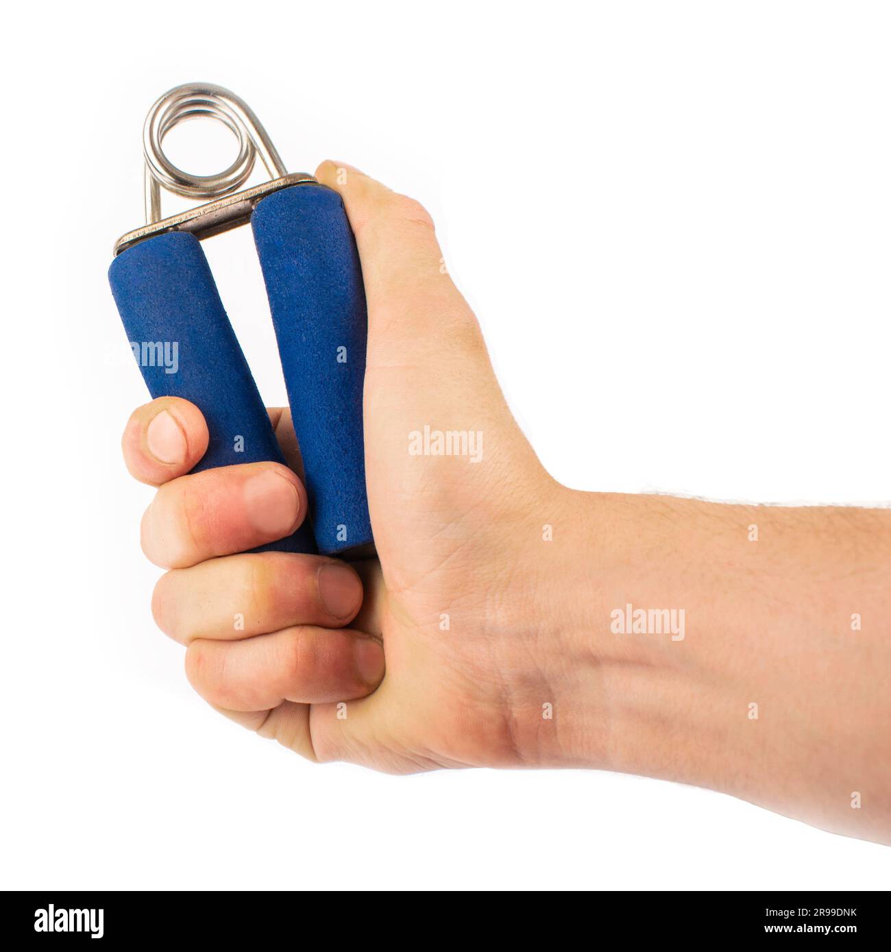 arm with hand expander isolated on white background Stock Photo - Alamy