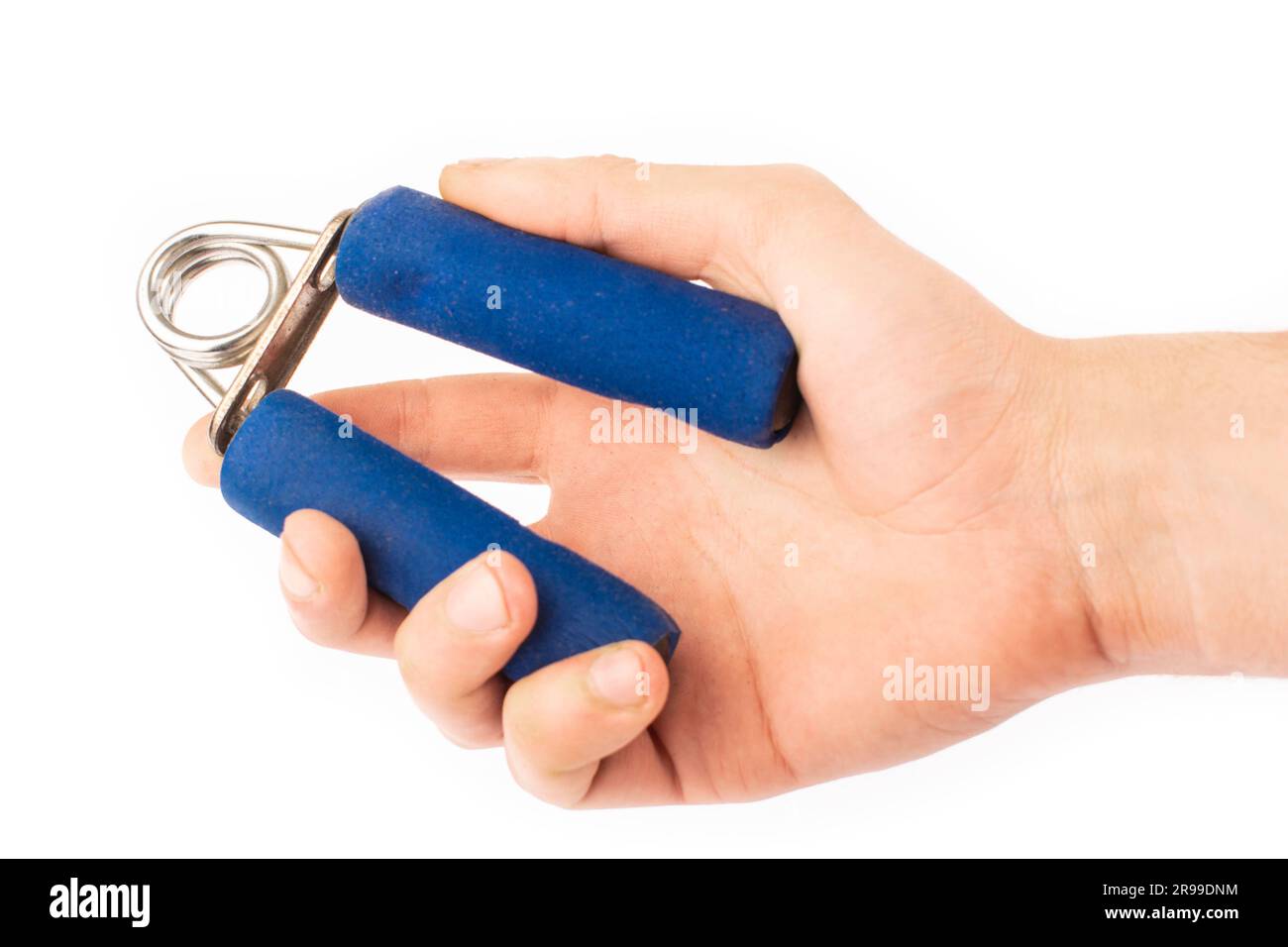 arm with hand expander isolated on white background Stock Photo - Alamy