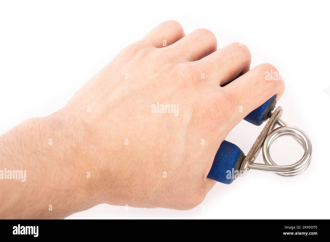arm with hand expander isolated on white background Stock Photo - Alamy