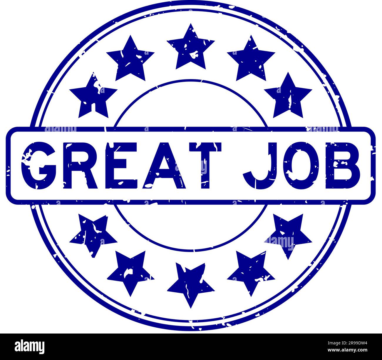 Grunge blue great job word round rubber seal stamp on white background Stock Vector Image & Art ...