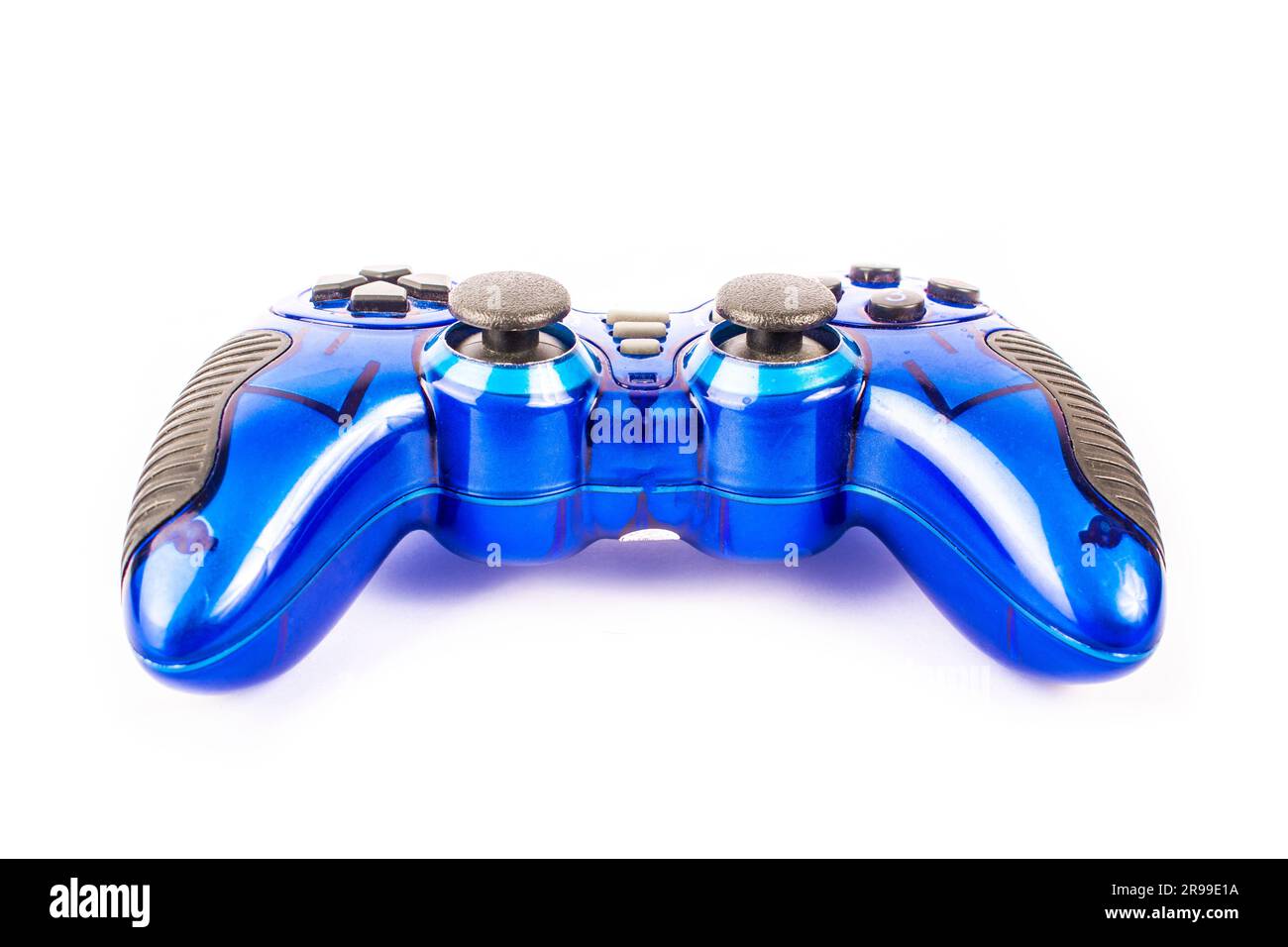 Blue gamepad without perforated on white background isolate Stock Photo ...