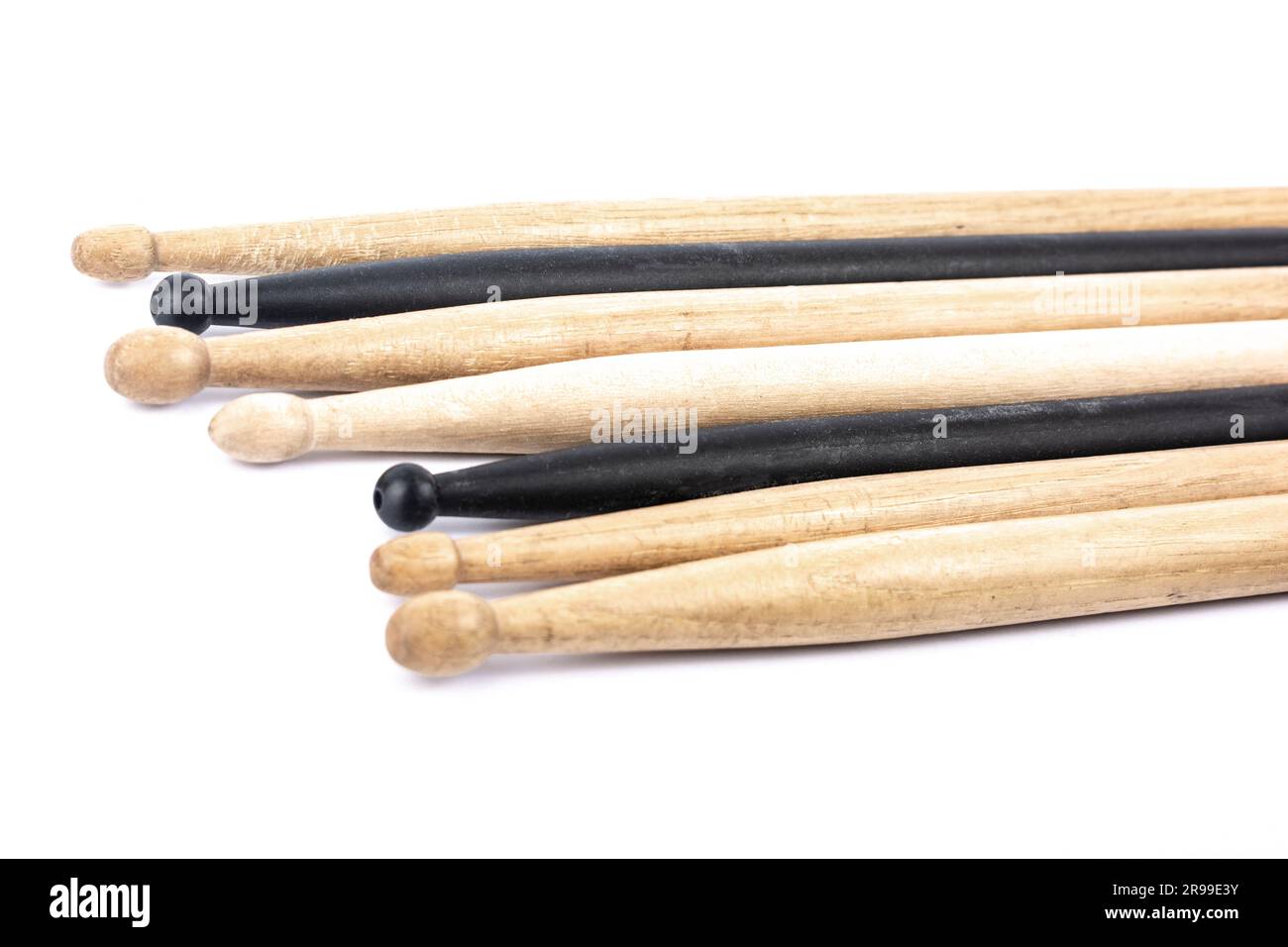 many drum sticks of two colors of black and white isolates Stock Photo ...