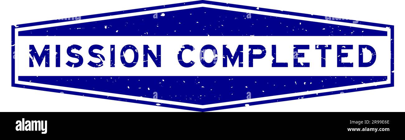 Grunge blue mission completed word hexagon rubber seal stamp on white background Stock Vector ...