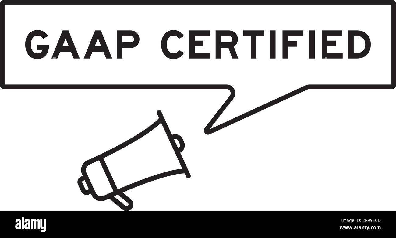 Megaphone icon with speech bubble in word GAAP (Abbreviation of ...